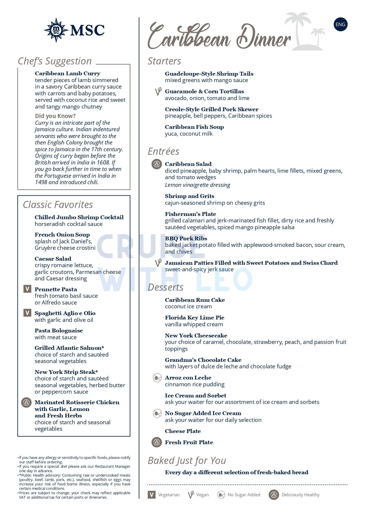 All MSC Cruises Menus: Photos and PDFs! - Cruise with Leo