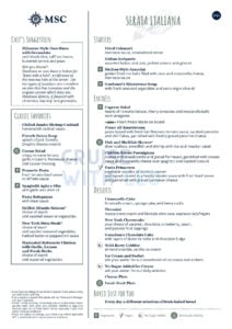 All MSC Cruises Menus: Photos and PDFs! - Cruise with Leo