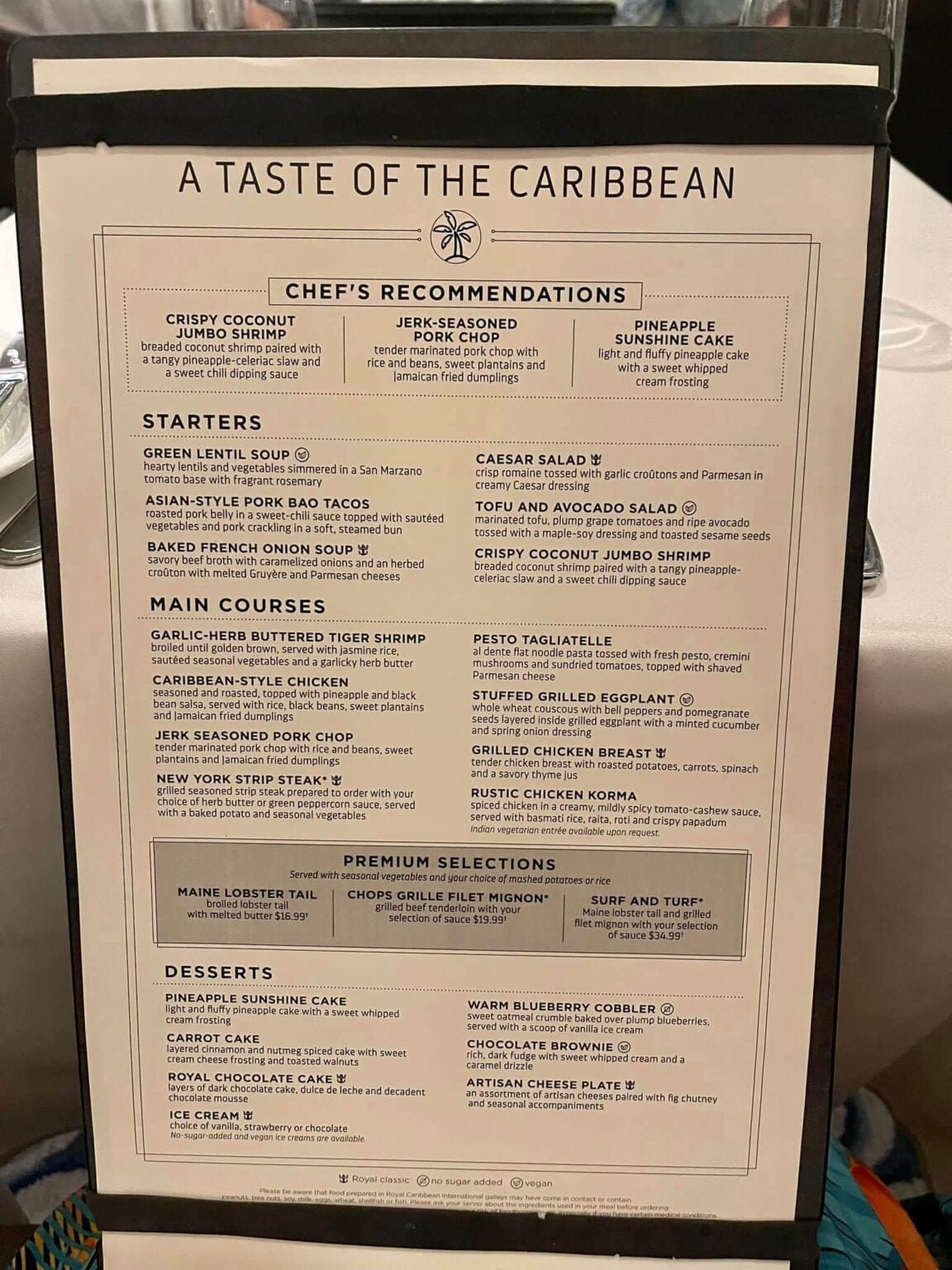 Royal Caribbean Main Dining Room Menu (2025 UPDATE) - Cruise with Leo