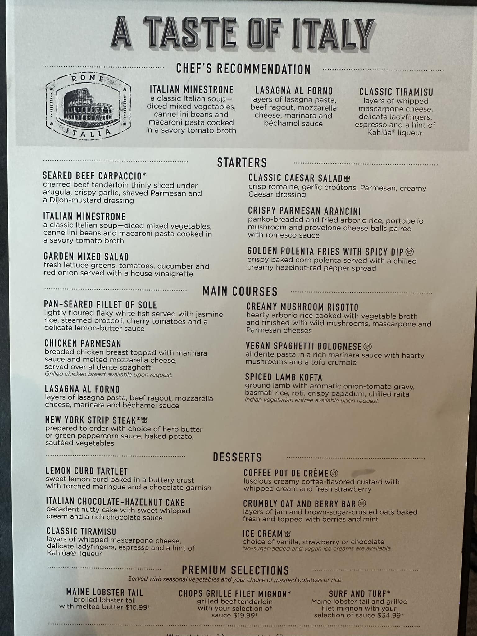 Royal Caribbean Main Dining Room Menu (2025 UPDATE) - Cruise with Leo