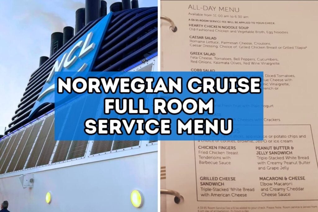 NCL Room Service Full Menu with Prices (2025) - Cruise with Leo